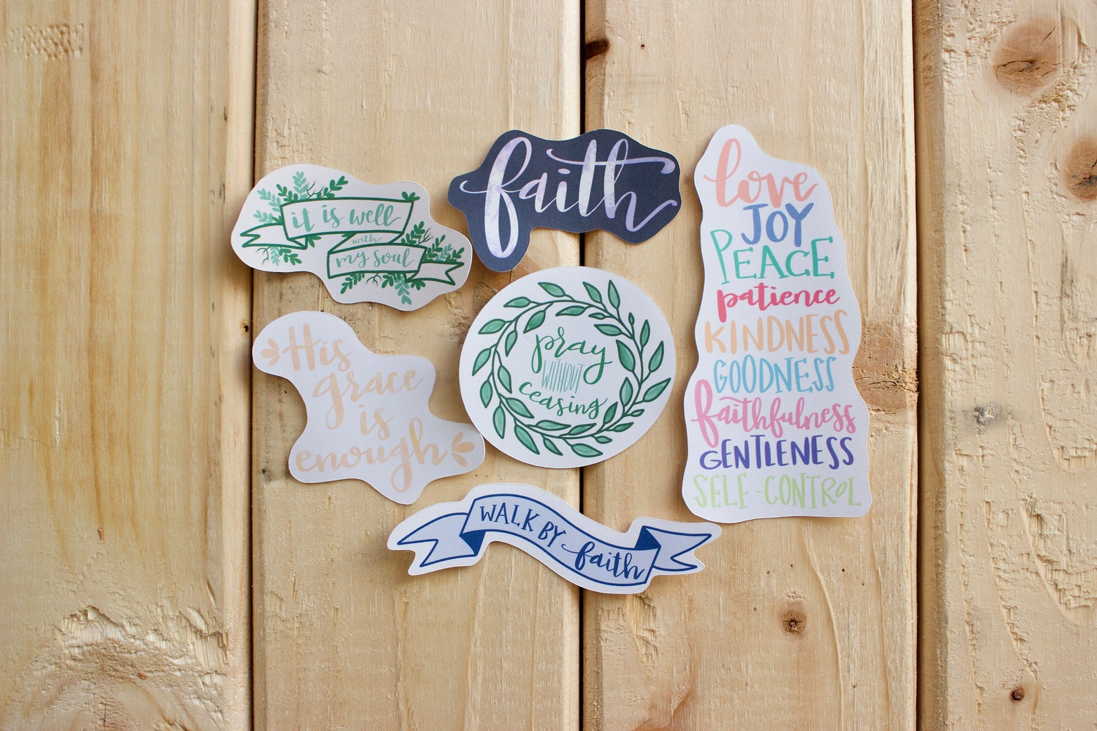 Bible Sticker Pack 2 Hand Lettered Christian Sticker Bundle - Etsy