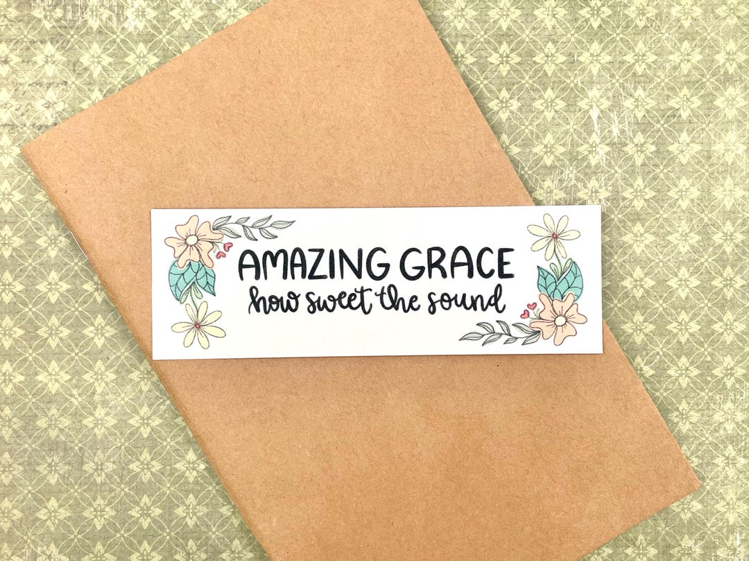 Amazing Grace, How Sweet the Sound, Christian Bookmark, Hand Lettered ...