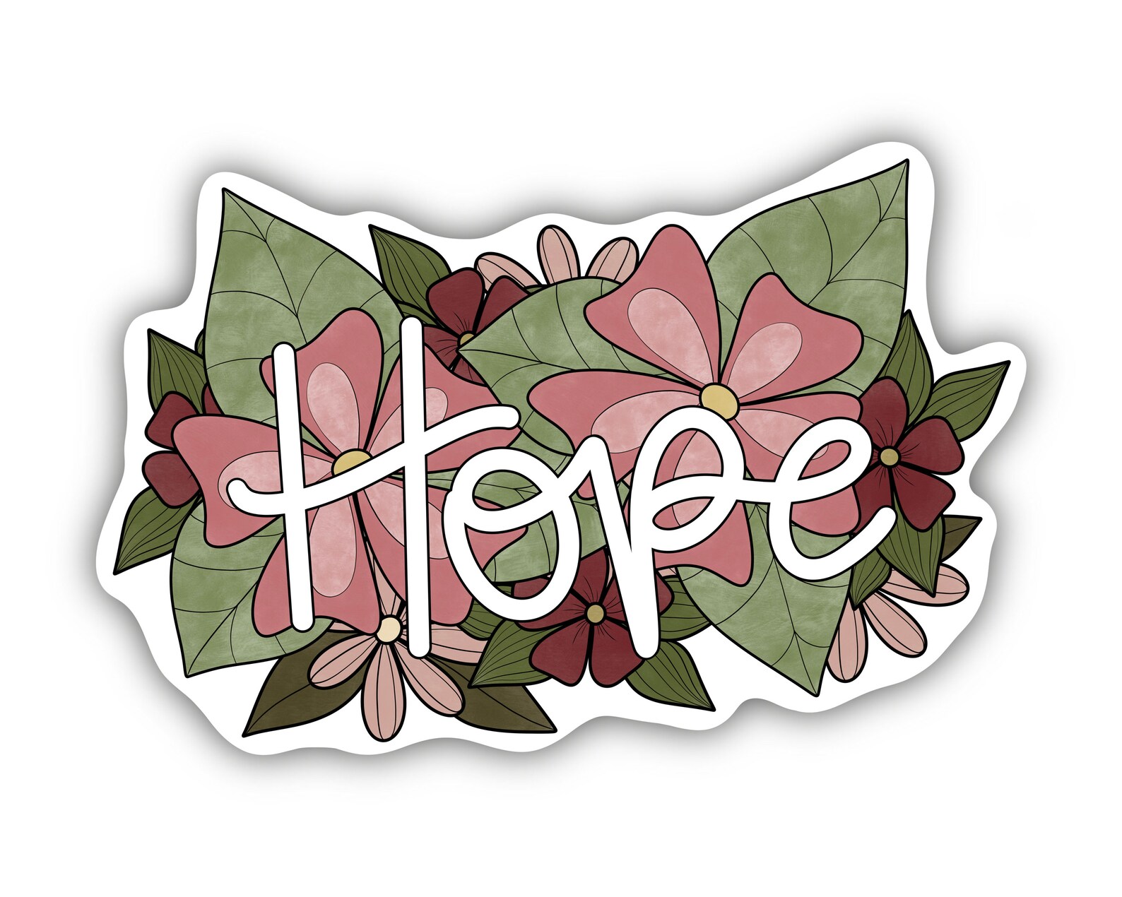 Hope, Semi-transparent Sticker, Water Resistant Hand Lettered Sticker ...