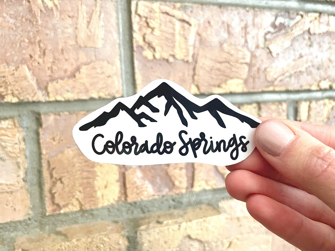 Colorado Springs, WATERPROOF Sticker, Hand Lettered Mountain Sticker ...
