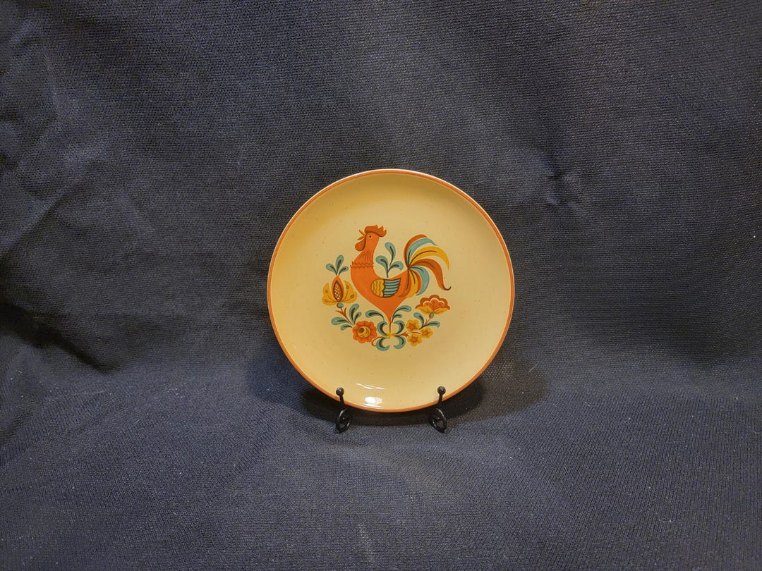 Vintage Taylor Smith Reveille Rooster Bread Plate 6.5", Taylor Rooster ...