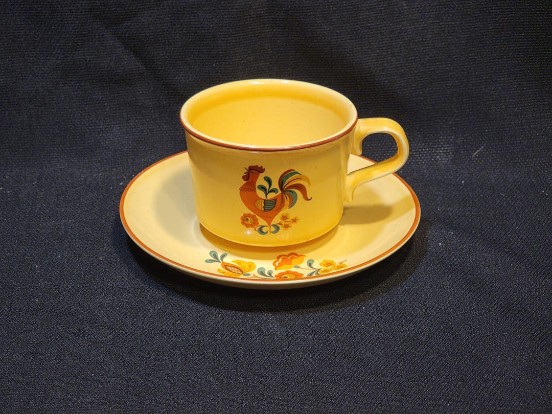 Vintage Taylor Smith Reveille Rooster Teacup & Saucer, Rooster Teacup ...