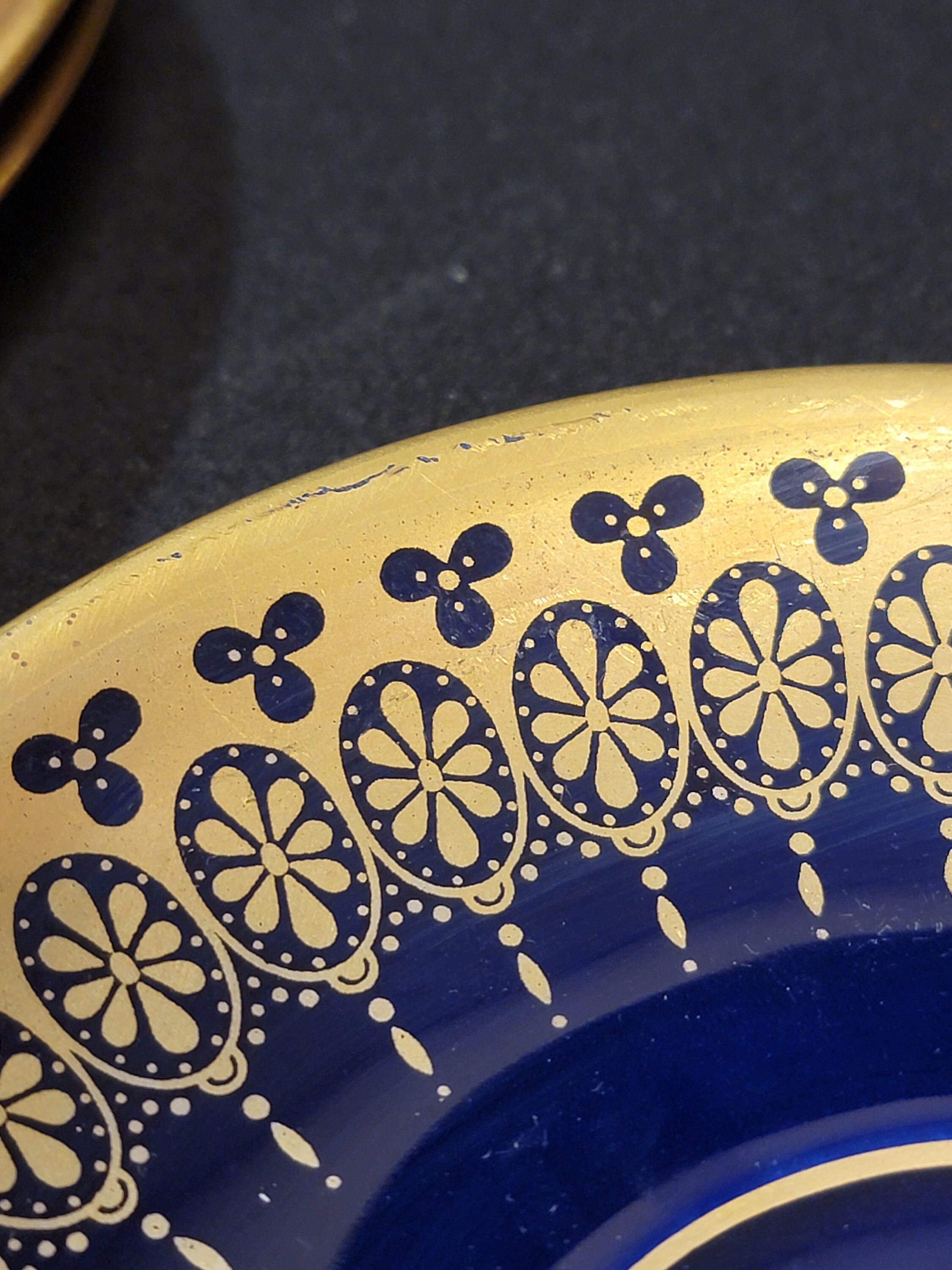 Vintage Lichte Cobalt Blue & Gold Porcelain Tea Service for 2 6 Piece Set Made in GDR East ...