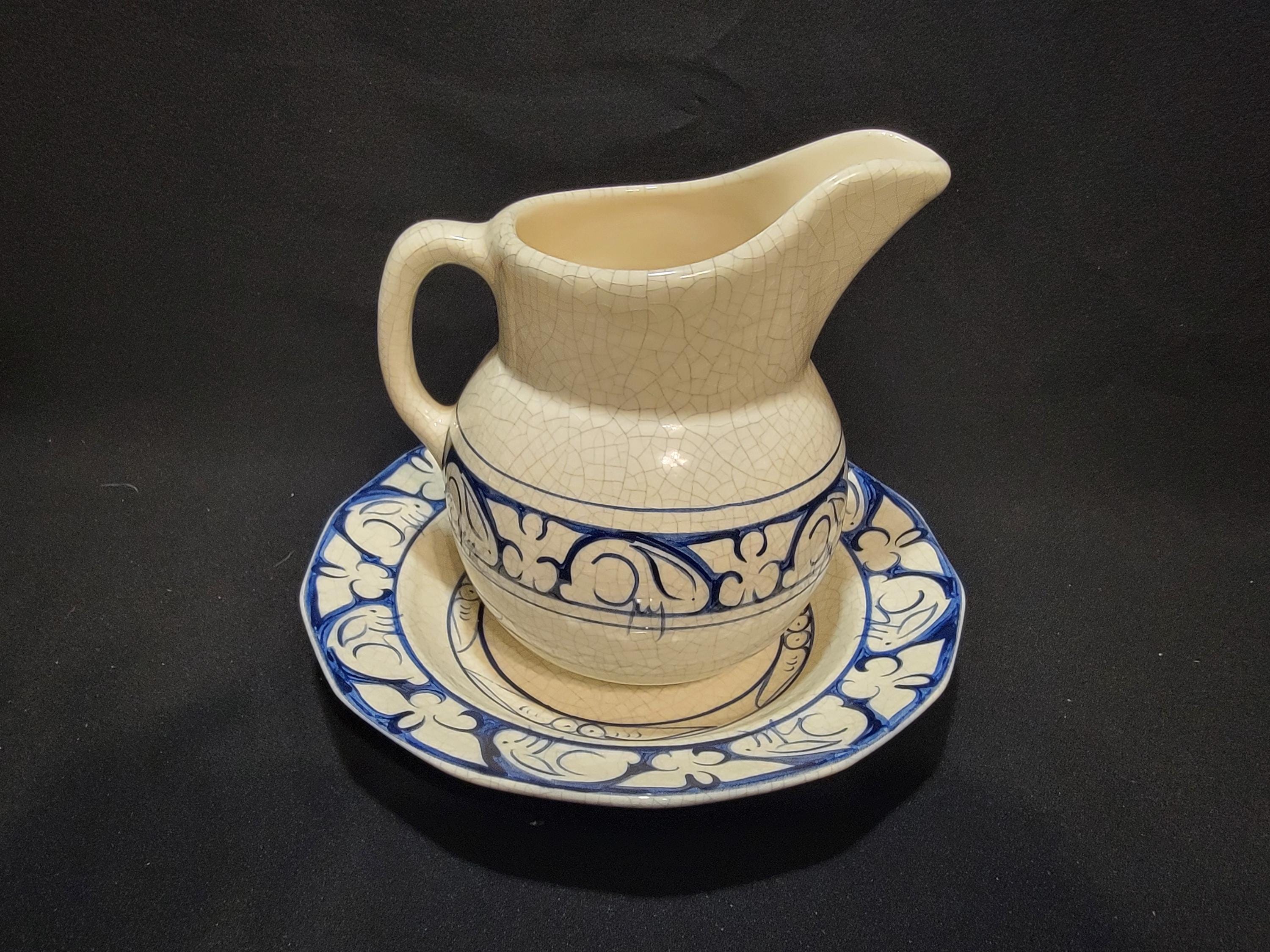 Dedham Pottery the Pottery Shed Rabbits Hand Painted Pitcher and ...