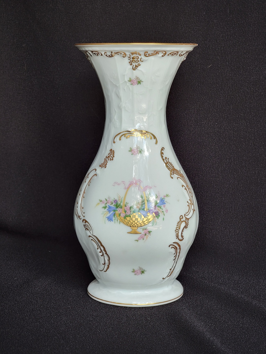 Vintage Rosenthal Porcelain Classic Rose Gold Gilded Vase 9 Rosenthal ...