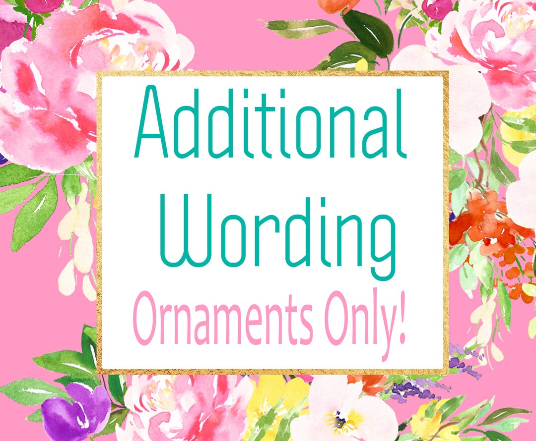 Additional Wordage for Ornaments - Etsy
