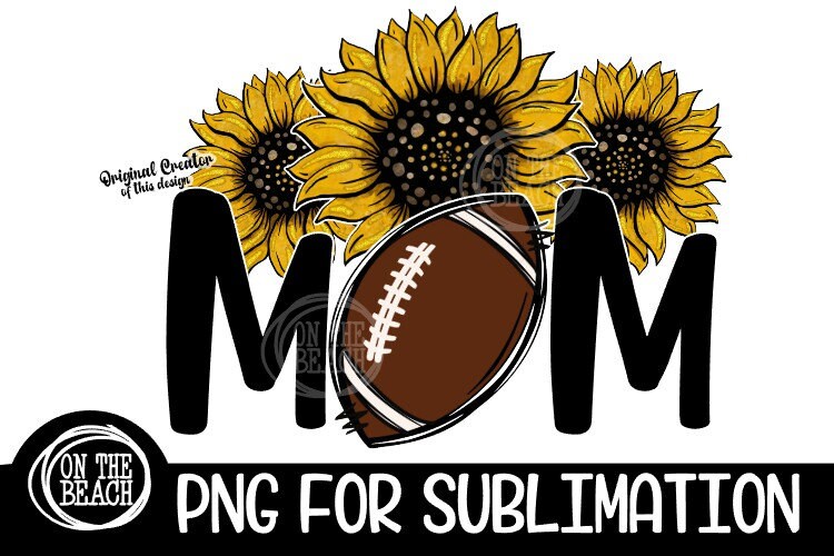 Football Mom Sunflower Hand Drawn Football Design Football - Etsy