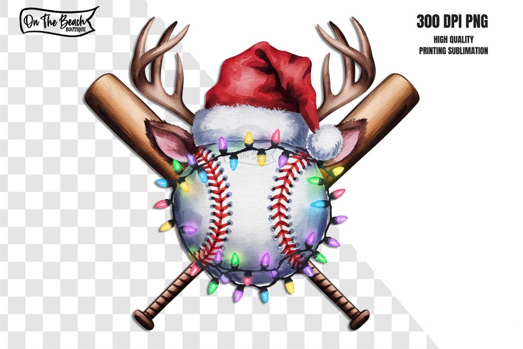 Baseball Antlers Christmas Png Sublimation Download Merry Christmas Png ...