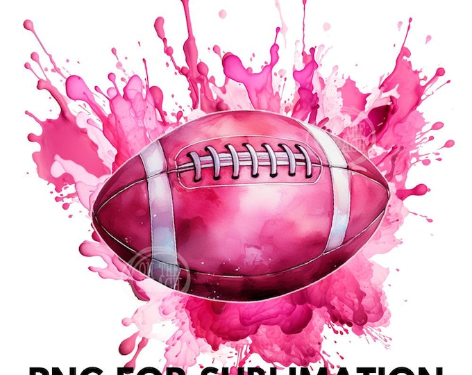Pink Football Clipart, Football Sublimation, Pink Ribbon Football ...
