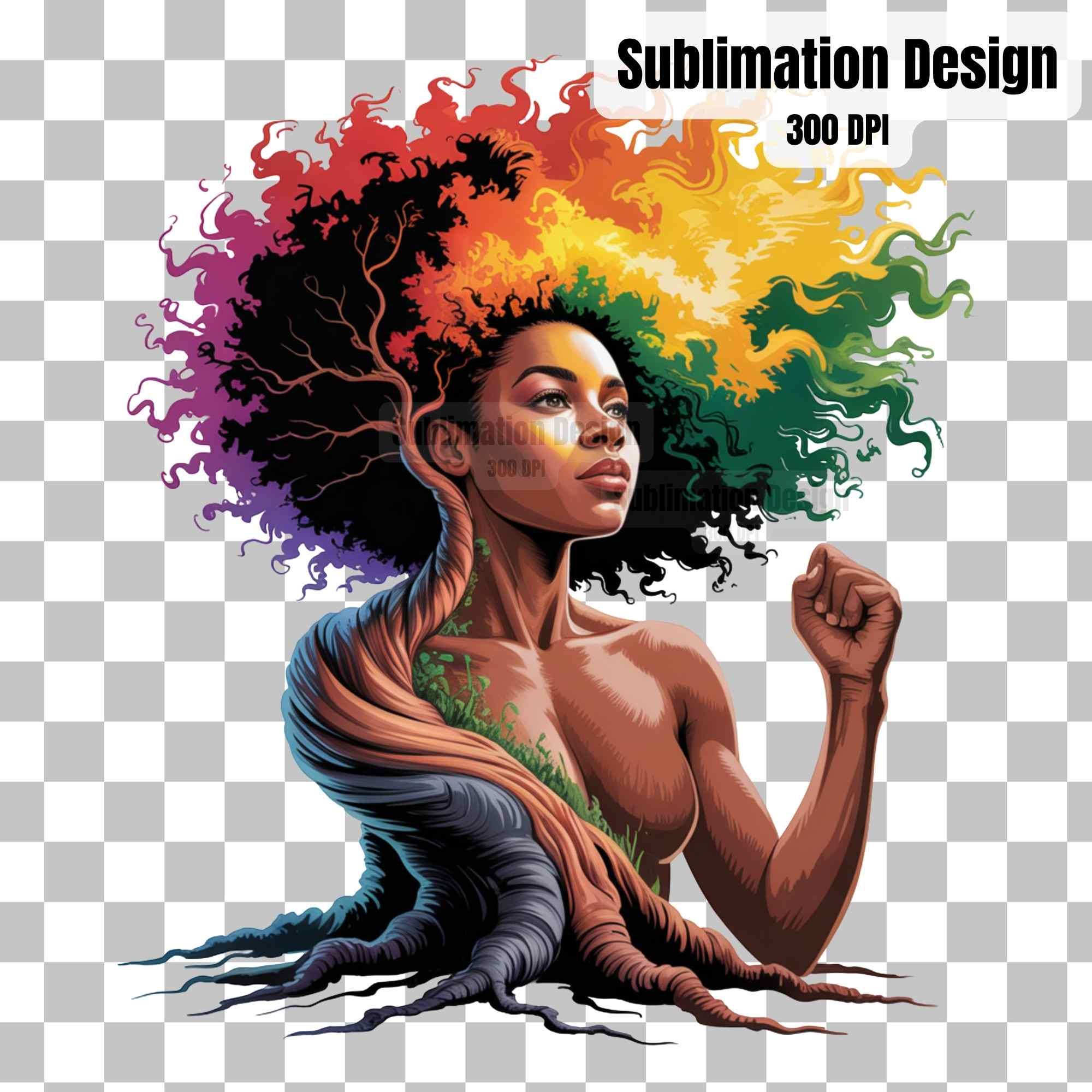 Afro Tree Woman PNG Juneteenth 3 Pngs Black Queen Melanin Roots Clipart ...