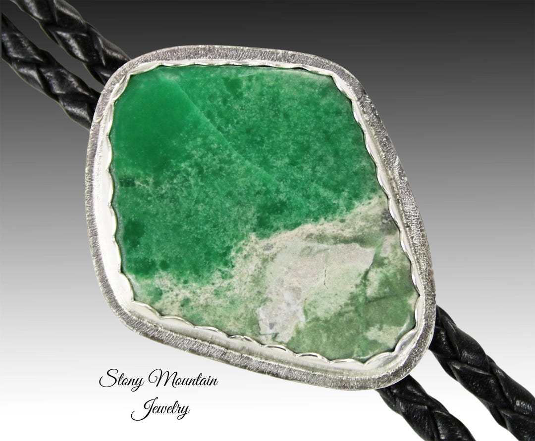 Unique Handcrafted Bolo Tie, Rare Green Varisite Stone Bolo Tie for Men ...