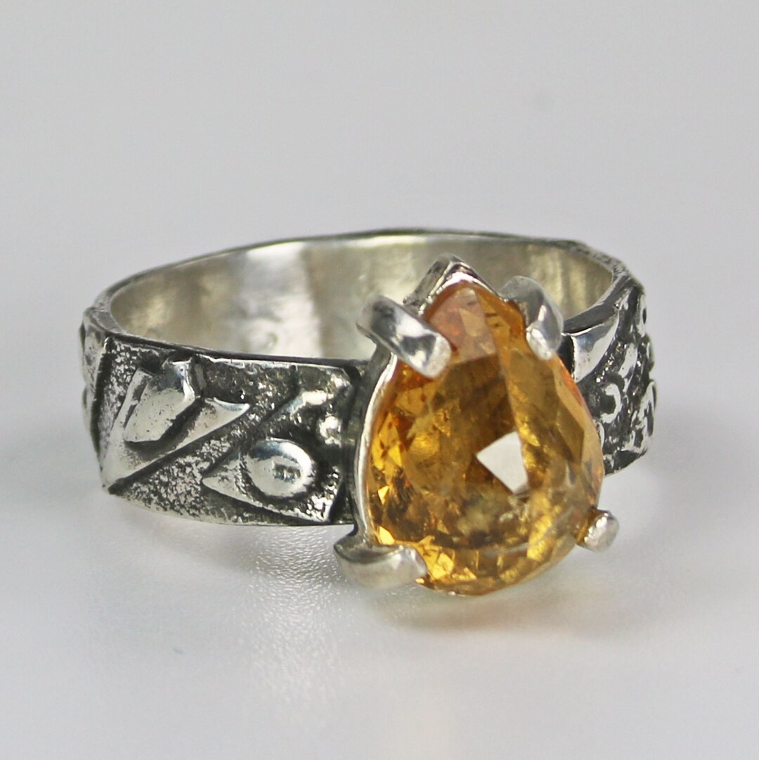 Genuine Imperial Topaz Ring, One of a Kind Natural Precious Topaz ...