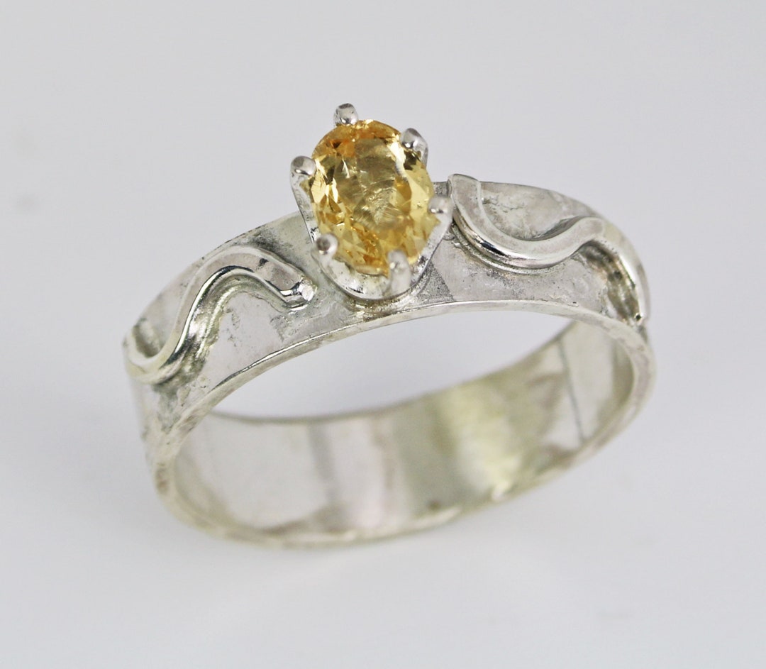 Genuine Imperial Topaz Ring, Sterling Silver Precious Topaz Ring, Rare ...