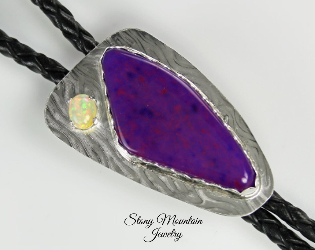 Handmade Custom Bolo Tie Unique Sugilite Bolo Tie for Men or Women ...