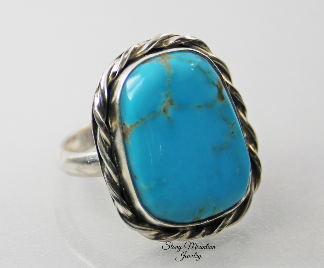 Pinto Valley Turquoise Ring, Large Turquoise Ring, Handmade Modern ...