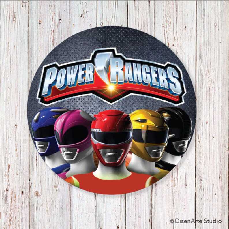 Power Rangers 2 Round Labels INSTANT DOWNLOAD | Etsy