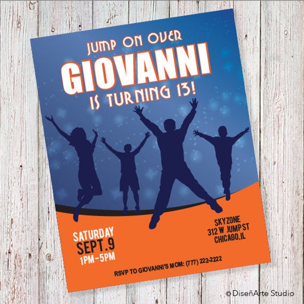 Sky Zone Invitation - Etsy