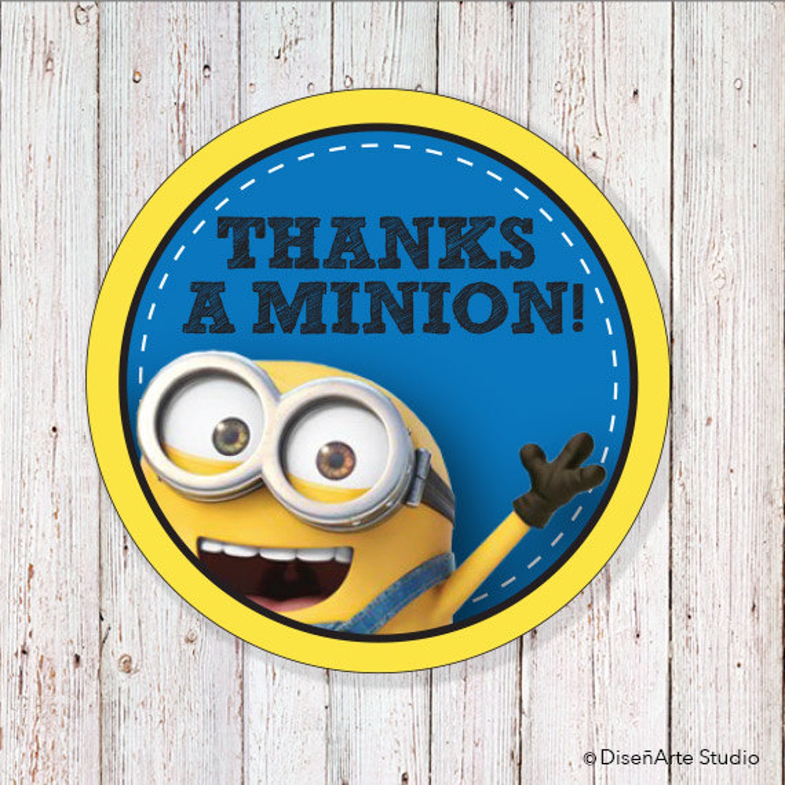 Minion - 2" Round Thank You Labels (INSTANT DOWNLOAD) - Etsy