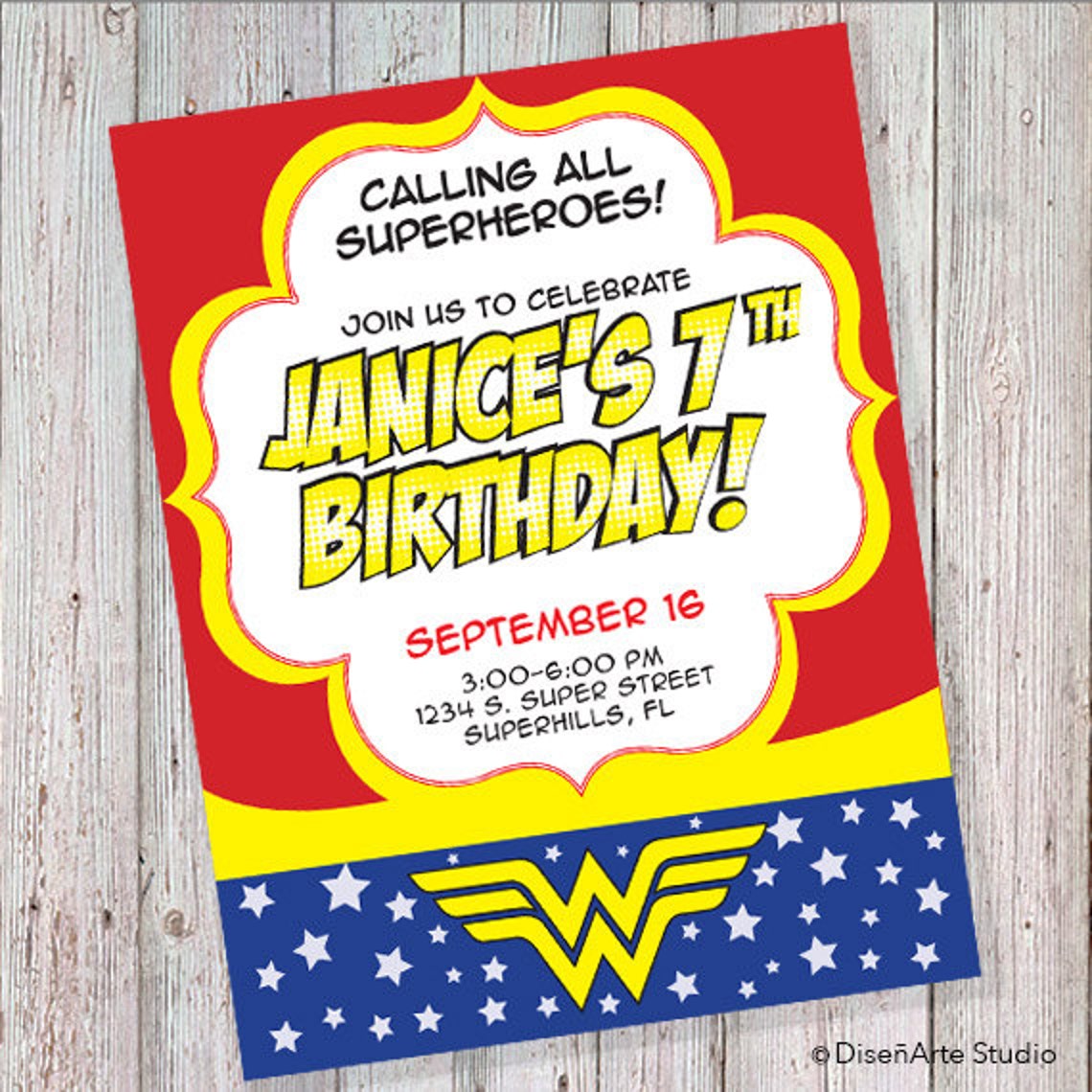 Wonder Woman Birthday Invitation (DIGITAL FILE) - Etsy
