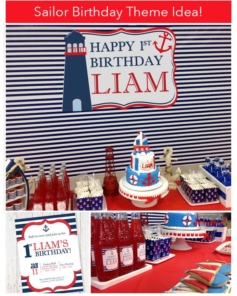 Sailor Birthday Invitation DIGITAL FILE | Etsy