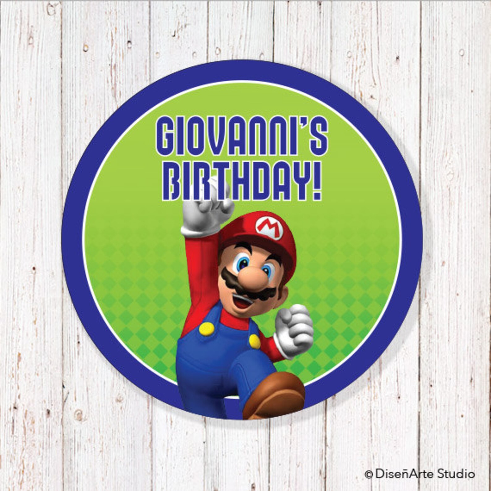 Super Mario - 2" Round Label (DIGITAL FILE) - Etsy