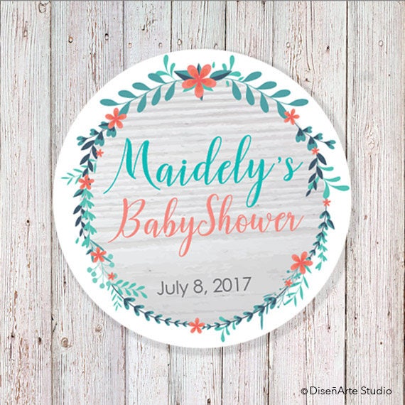 Baby Shower 2 Round Label DIGITAL FILE | Etsy