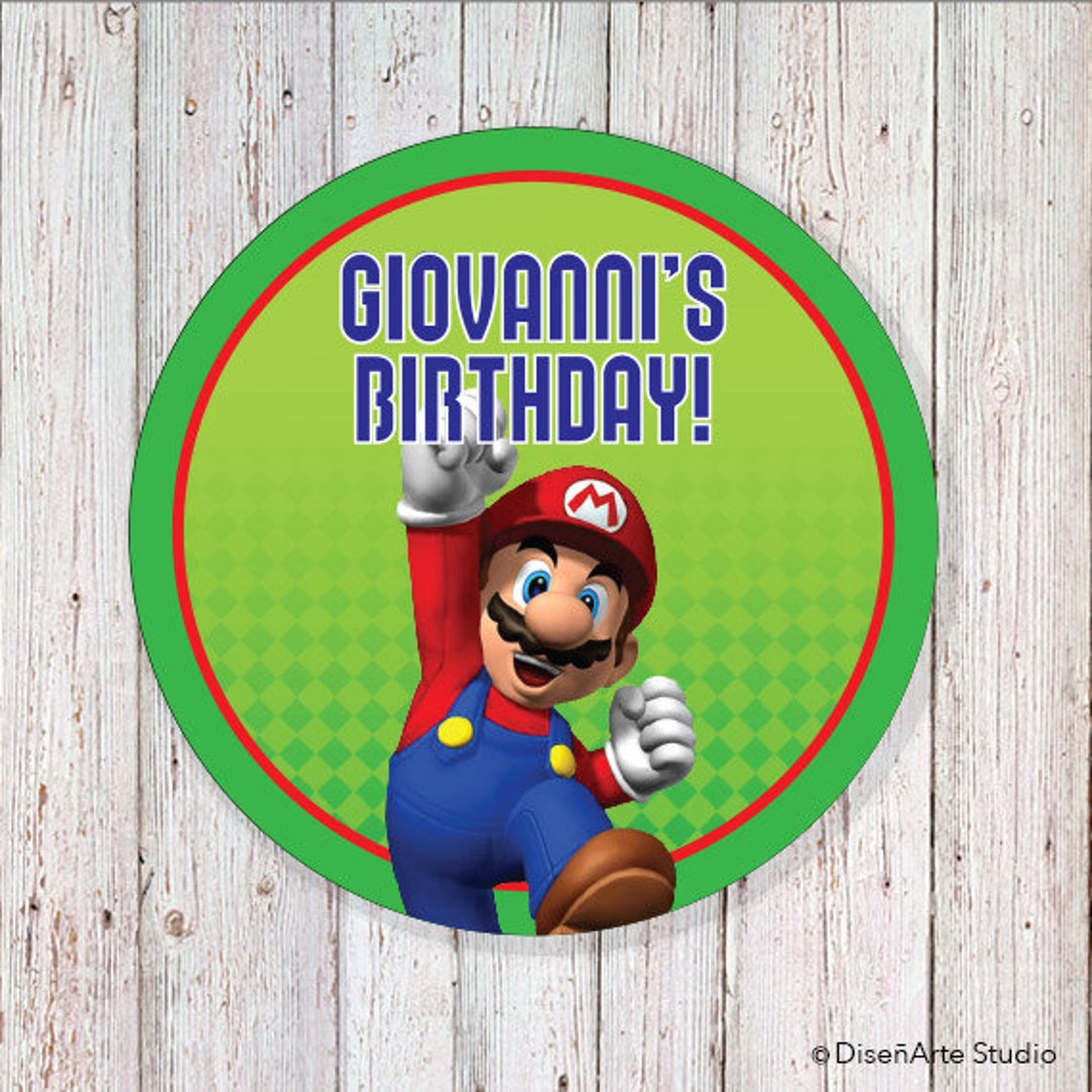 Super Mario - 2" Round Label (DIGITAL FILE) - Etsy