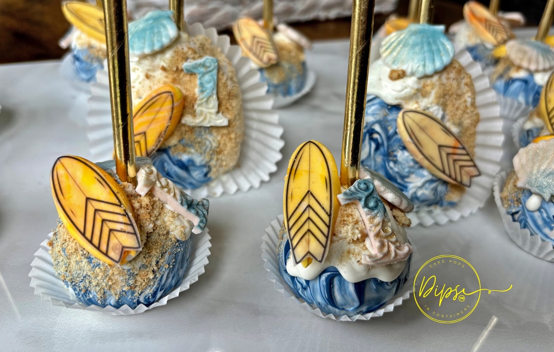 Surf the Big ONE, Cake Pops, Beach Themed Cake Pops and Rice Krispy ...