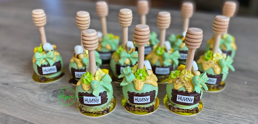12 Hunny Pot Cake Pops With Honey Dipper Stick, Pooh Inspired Honey ...