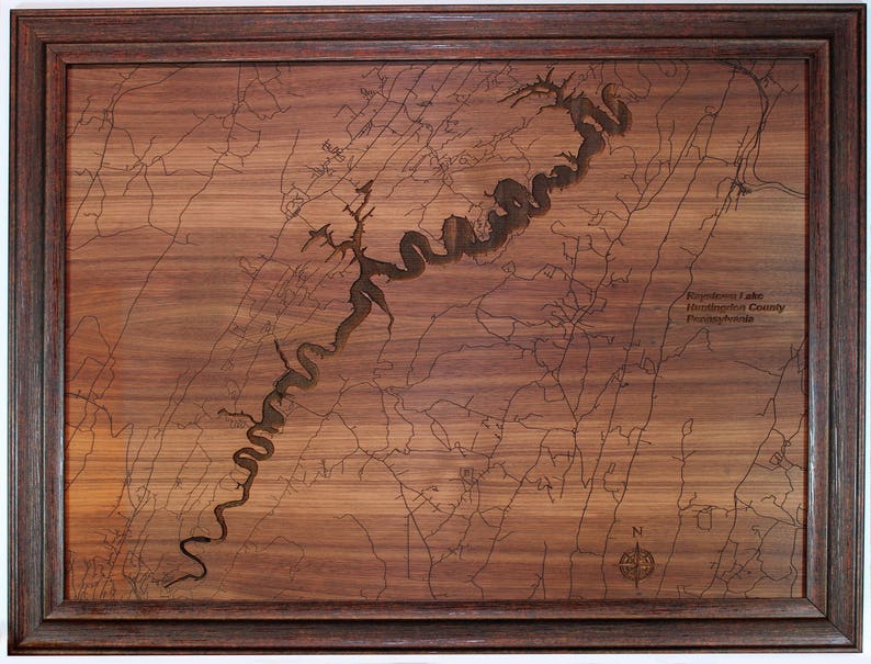 Raystown Lake Engraved Wooden Map - Personalization Available - Etsy