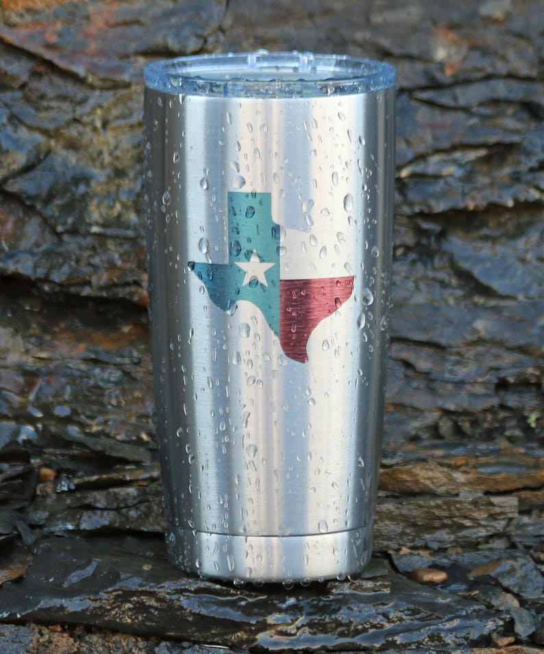 Texas Flag Engraved Tumbler or Flask -personalization Available - Etsy