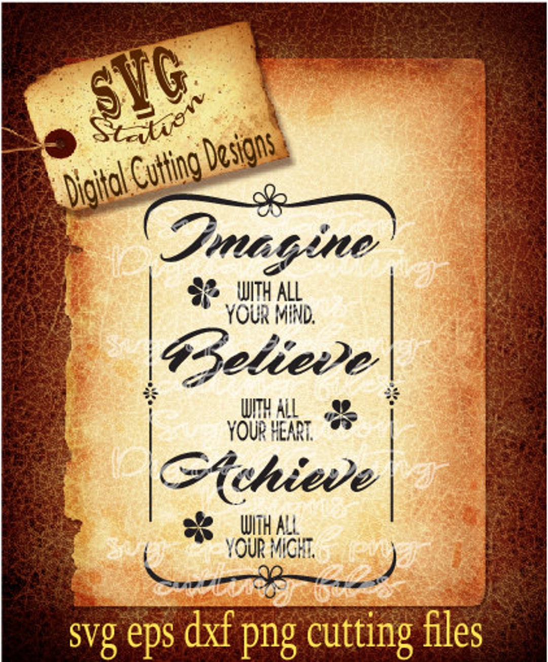 Imagine Believe Achieve SVG DXF PNG and Eps Instant Download Digital ...