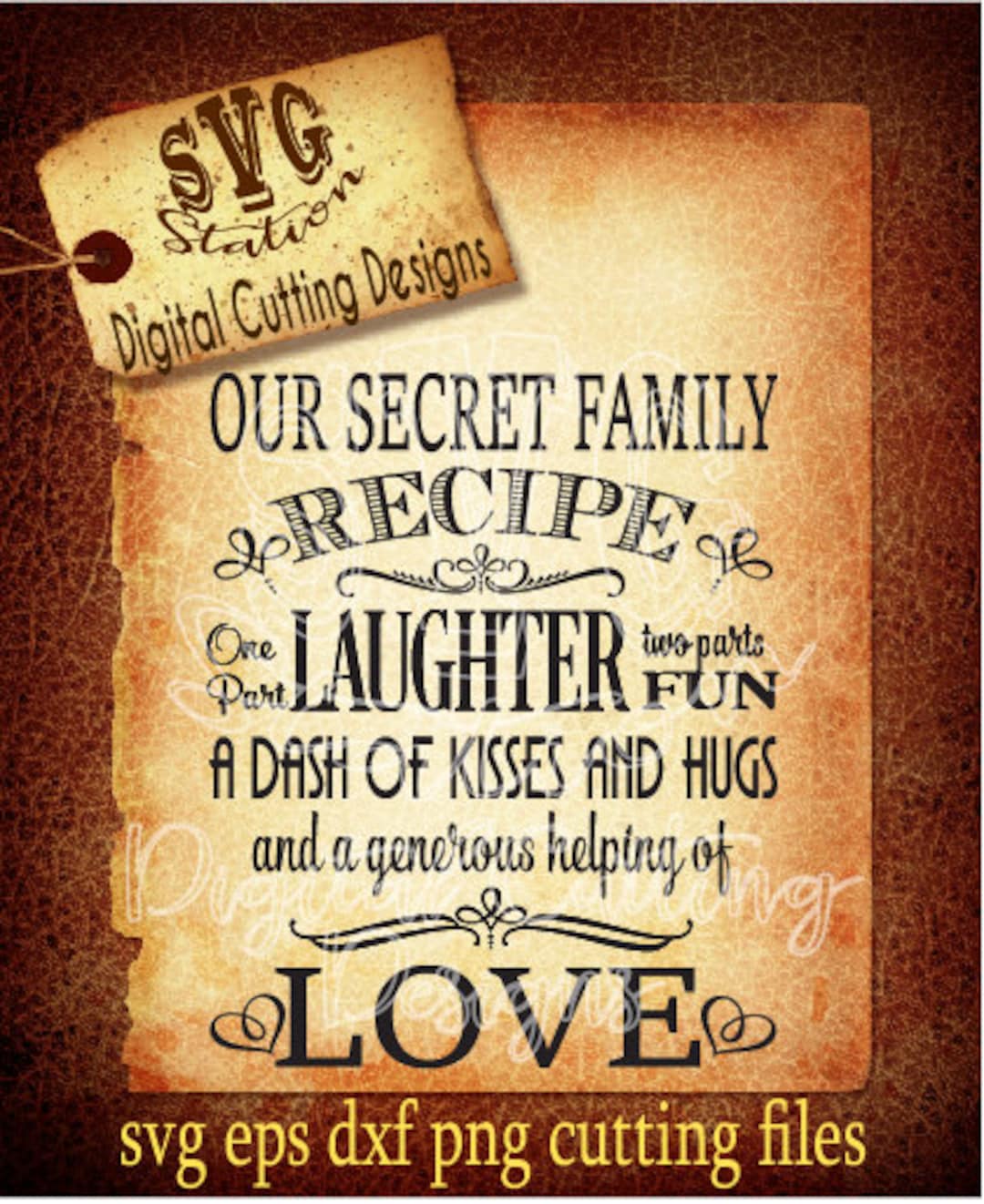 Our Secret Family Recipe SVG Instant Download Digital Vector Cut File ...
