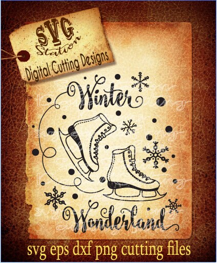 Winter Wonderland Ice Skate SVG DXF PNG and Eps Instant | Etsy
