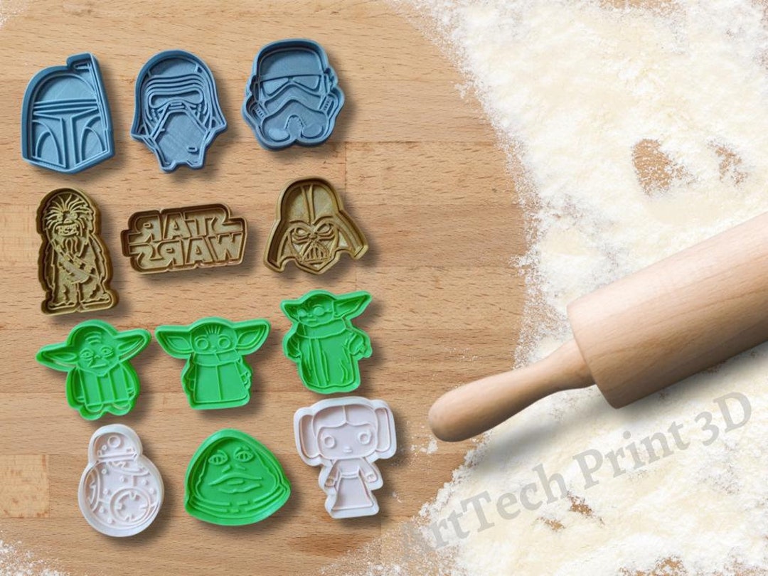 Set of 12 Star Wars Cookie Cutter With Icing Stamp Embosser - Etsy