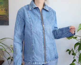 Denim Zip up Jacket | Etsy