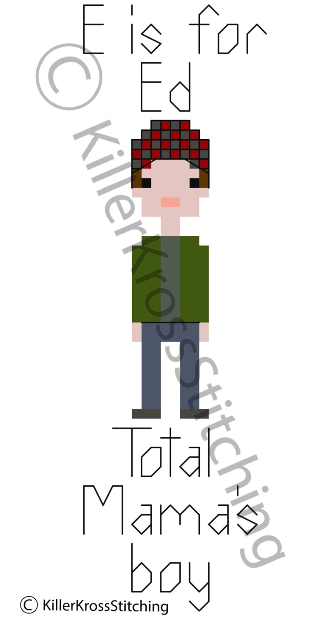 E is for Ed INSTANT DOWNLOAD Cross Stitch Embroidery - Etsy