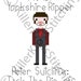 Y is for Yorkshire Ripper INSTANT DOWNLOAD Cross Stitch Embroidery ...