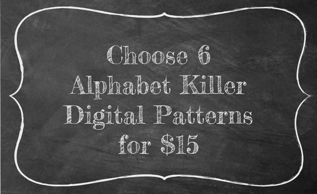Choose 6 Alphabet Serial Killer Patterns ***DIGITAL DOWNLOAD*** Cross ...