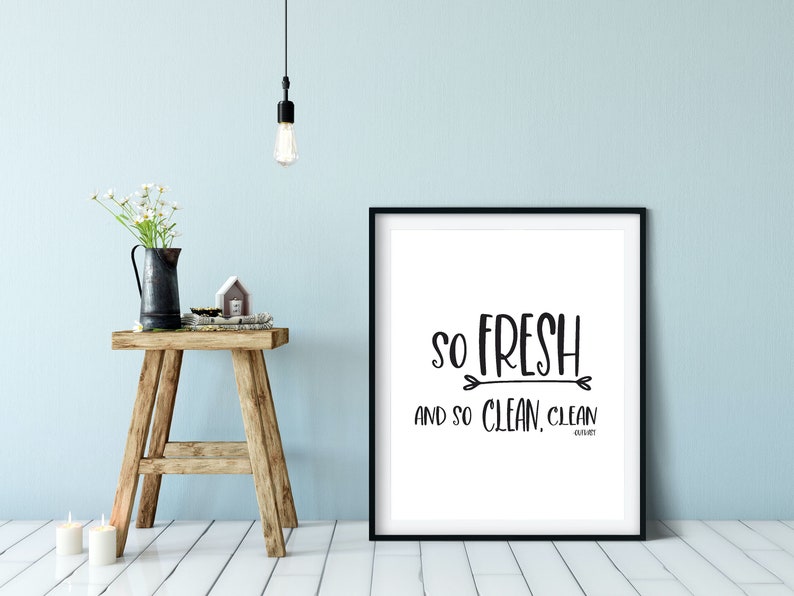 So Fresh and so Clean, Clean. Printable Digital Art. DIY Print. Laundry ...