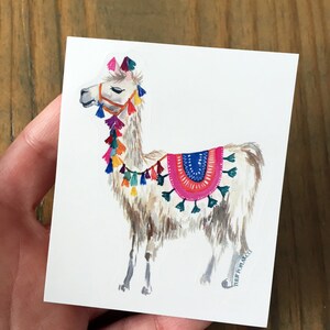 Llama Sticker Watercolor Llama Vinyl Llama Watercolor - Etsy