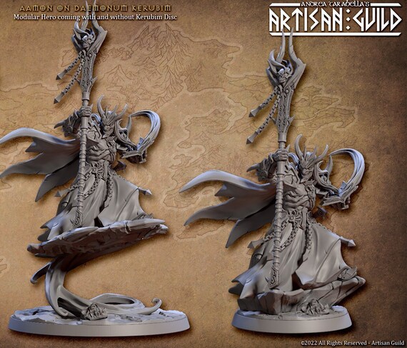 Demon/tiefling Spellcaster on a Floating Disk Sized for - Etsy