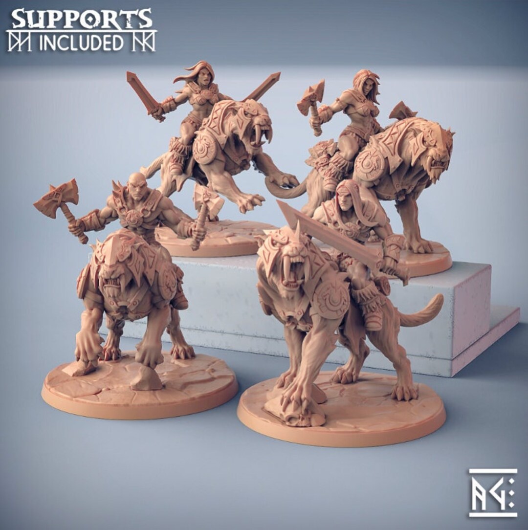 Sabertoothed Tiger Barbarian Riders Sized Large for Dnd 5e - Etsy