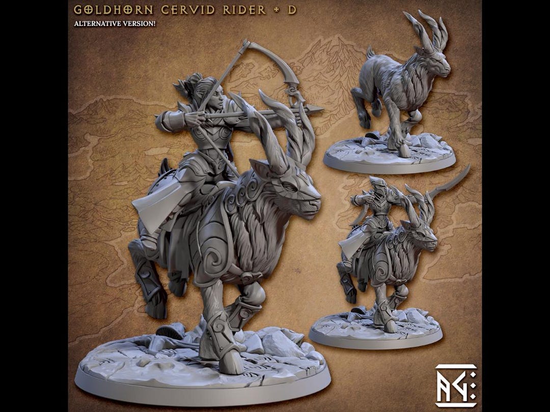 Female Elven Elk Rider D- Sized Large for D&D 5e - Etsy