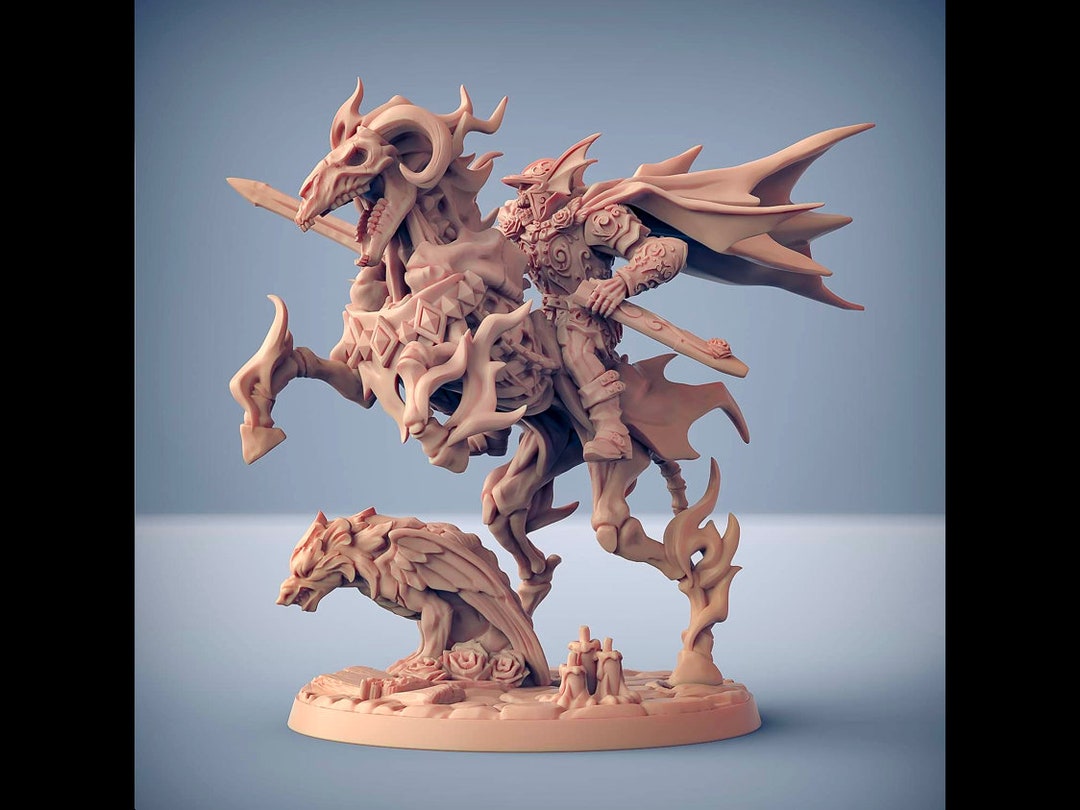 Undead Captain on Skeletal Nightmare Mount, Sized Large for Dungeons ...