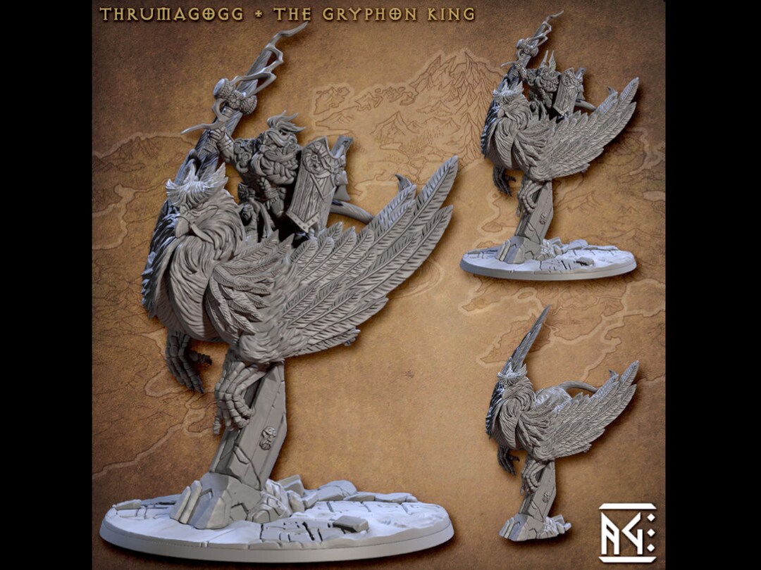 Dwarf King Lord Riding a Griffin, Sized Gargantuan for Dnd 5e - Etsy