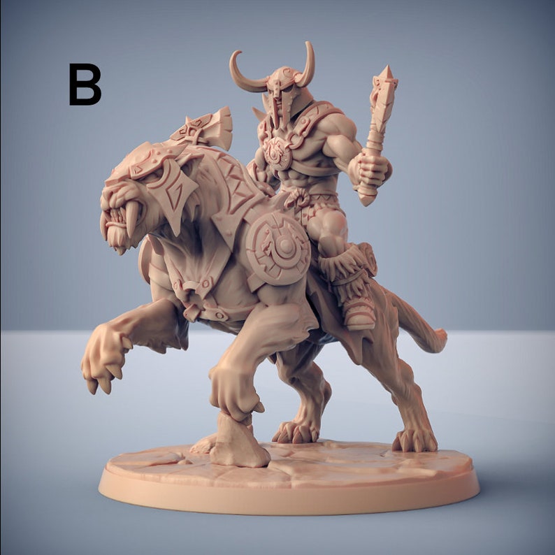 Saber-toothed Tiger Barbarian Riders Sized Large for Dnd 5e - Etsy