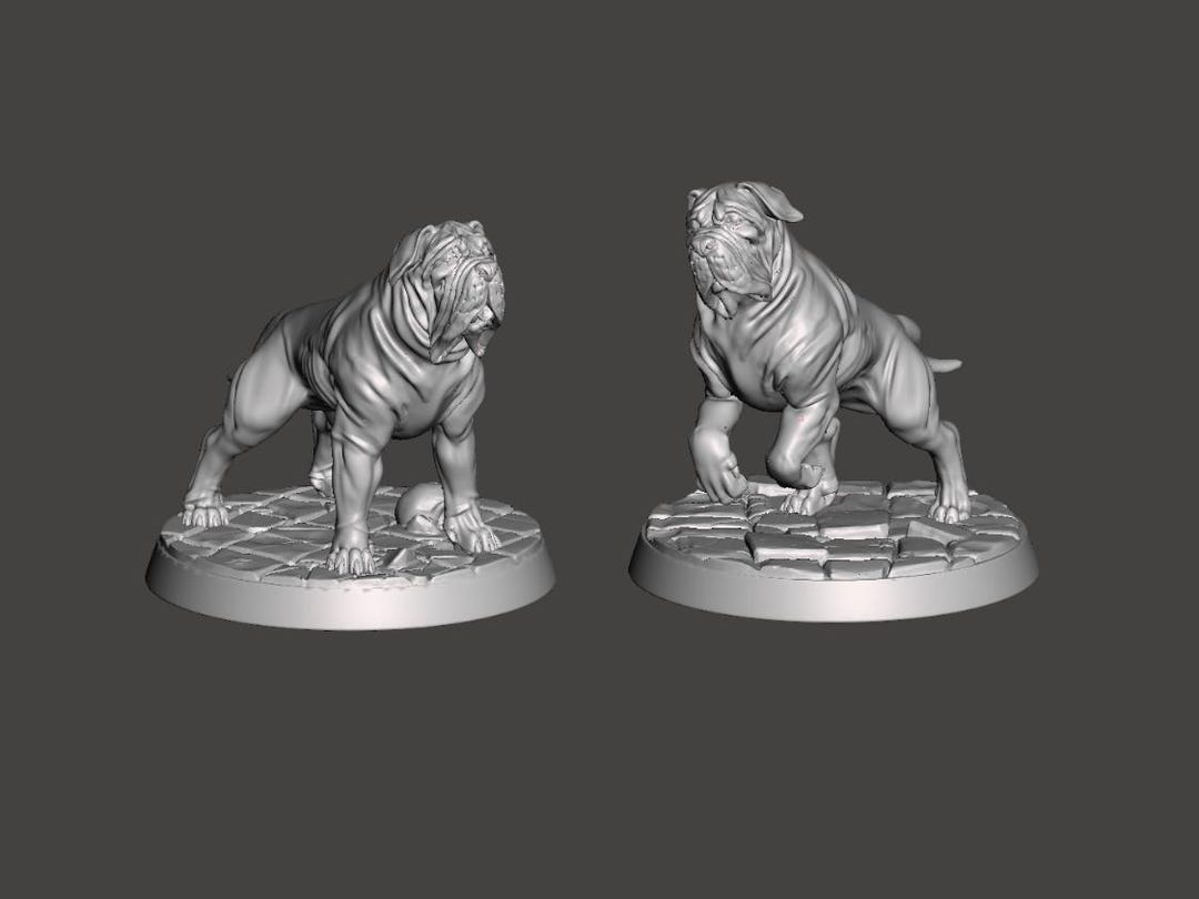 Mastiff Companion - 4 Versions- Armored or Unarmored - Sized Medium for ...