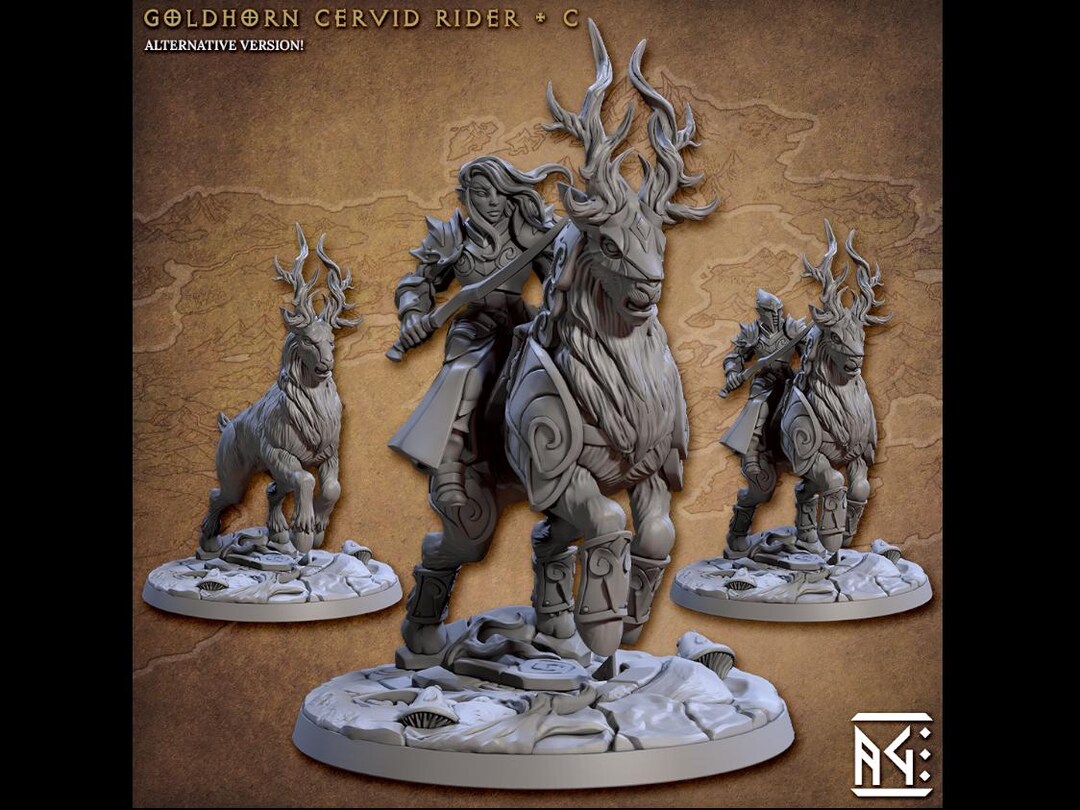 Elven Elk Rider C- Sized Large for D&D 5e - Etsy