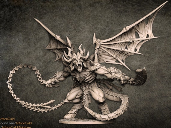 HUGE Balrog Demon King With Sword Axe Mace Sized Large - Etsy